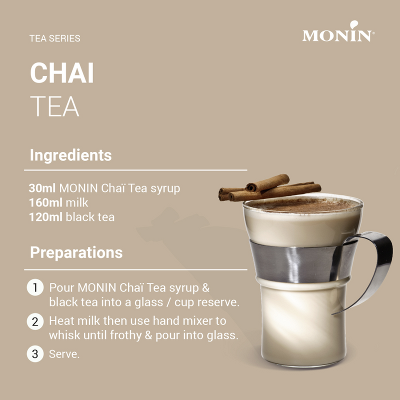 Monin Chai Tea Syrup 700ml (Box of 6)